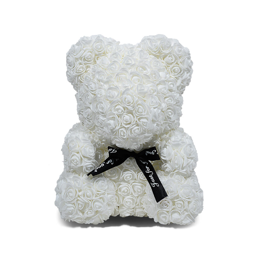 Infinity Rose Bear- White Infinity Rose Bear (40 cm) - Infinity Rose