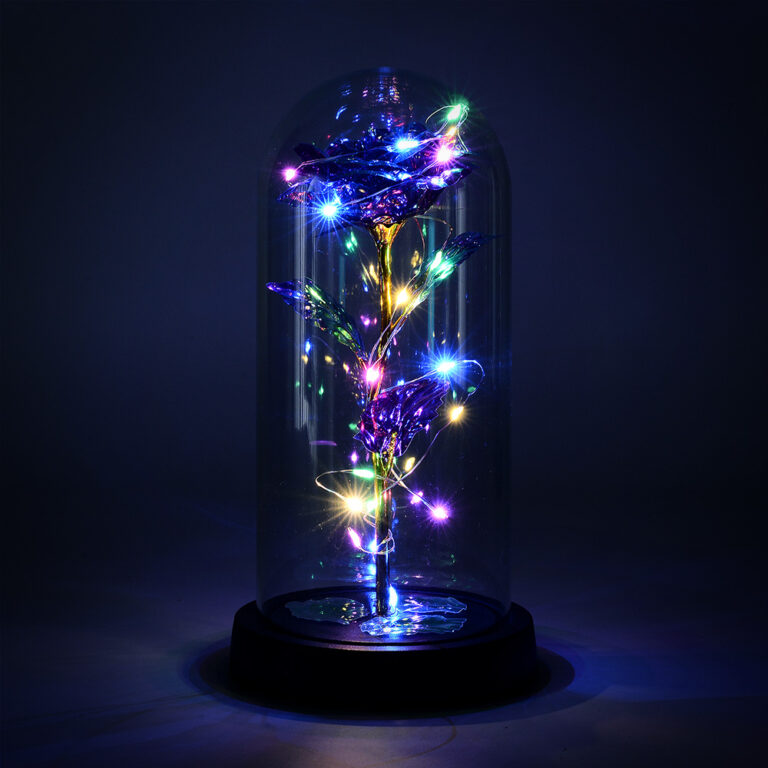 Purple LED Galaxy Infinity Rose with Dome - Infinity Rose